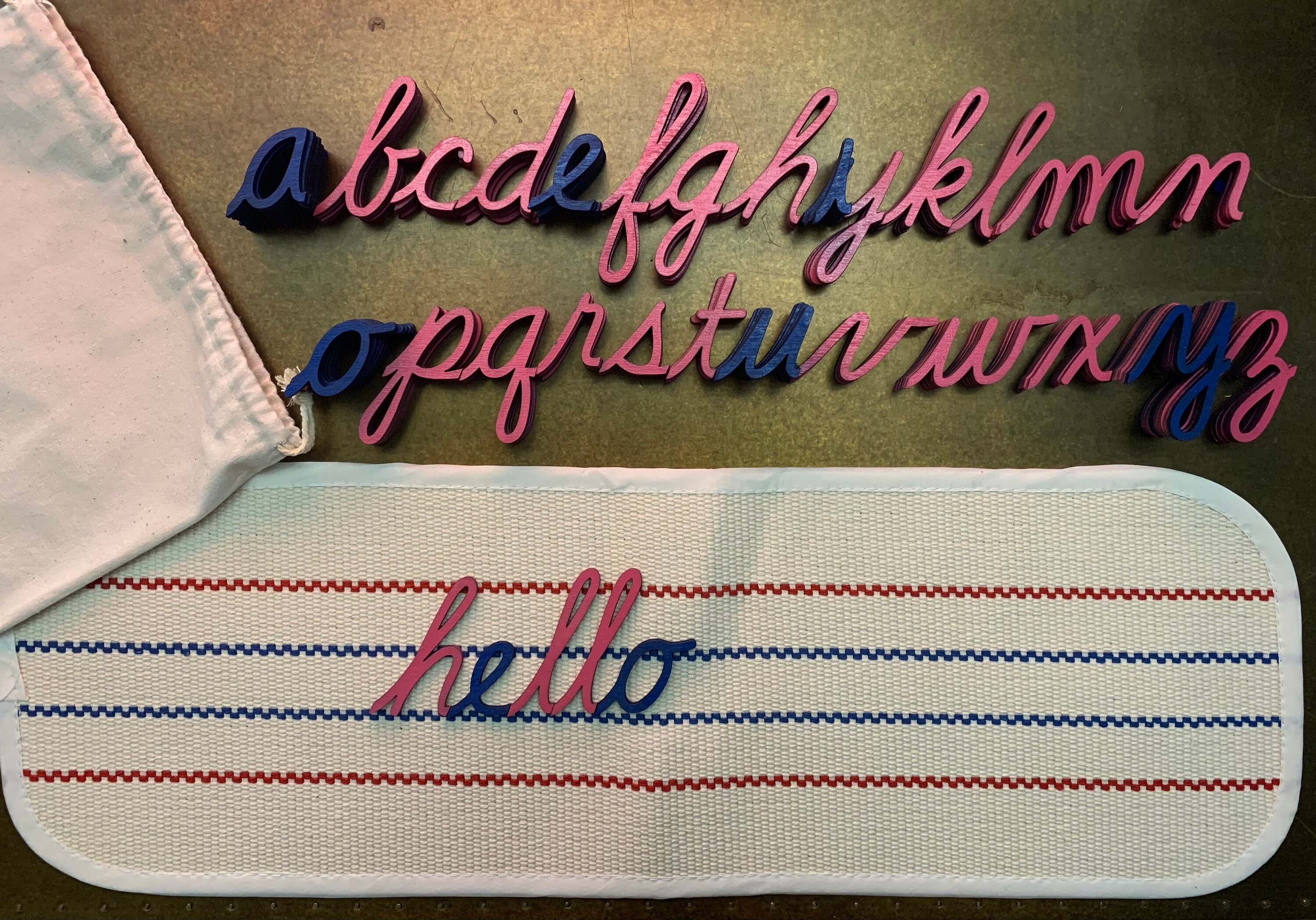 Montessori Moveable Alphabet Kit With Mat, Cloth Bag, Educational ...