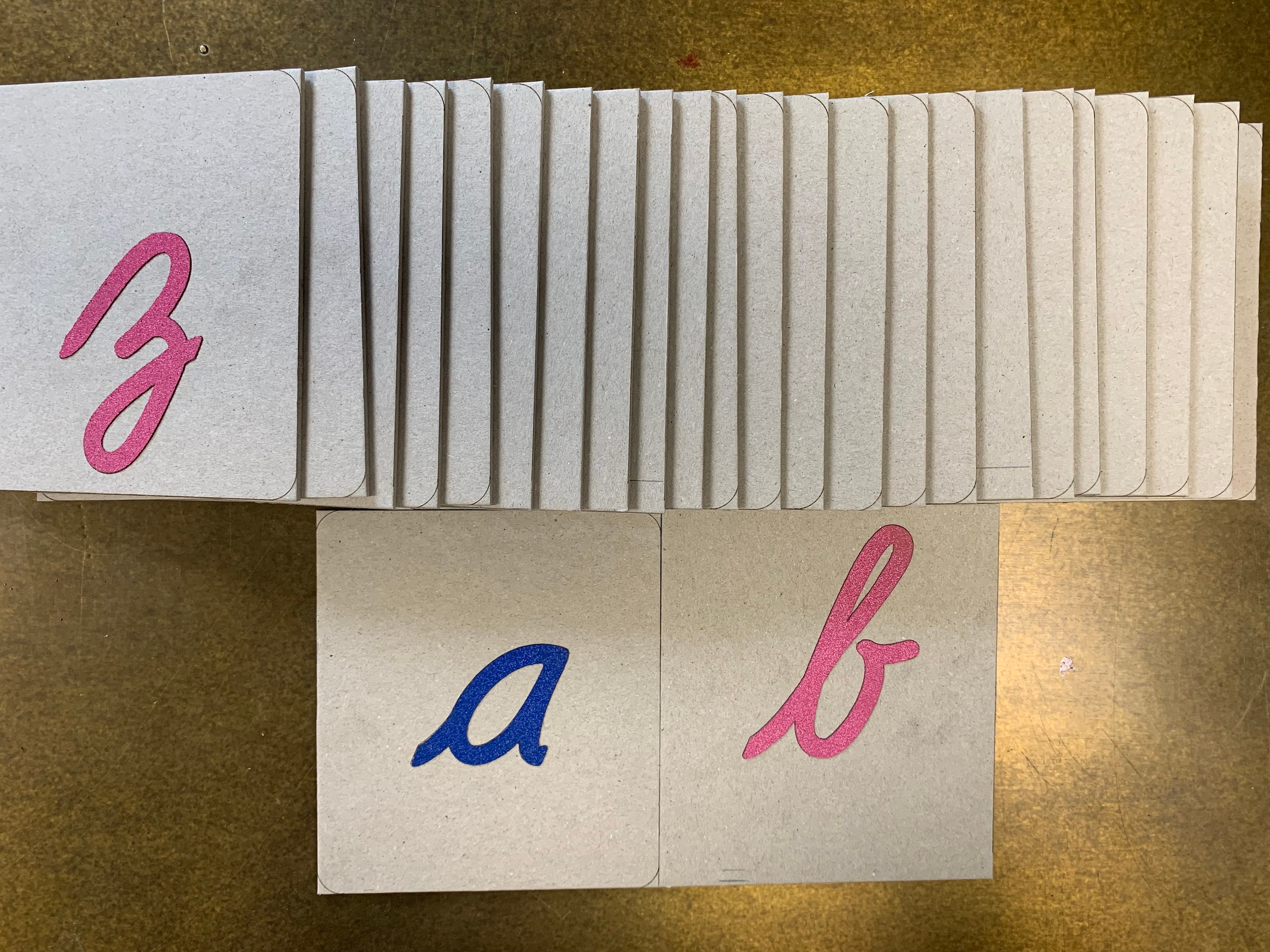 Sandpaper Letters, Lower Case, Recycled Materials, Cursive - Etsy