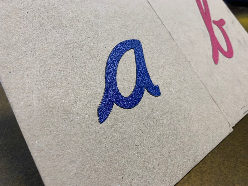 Sandpaper Letters, Lower Case, Recycled Materials, Cursive - Etsy
