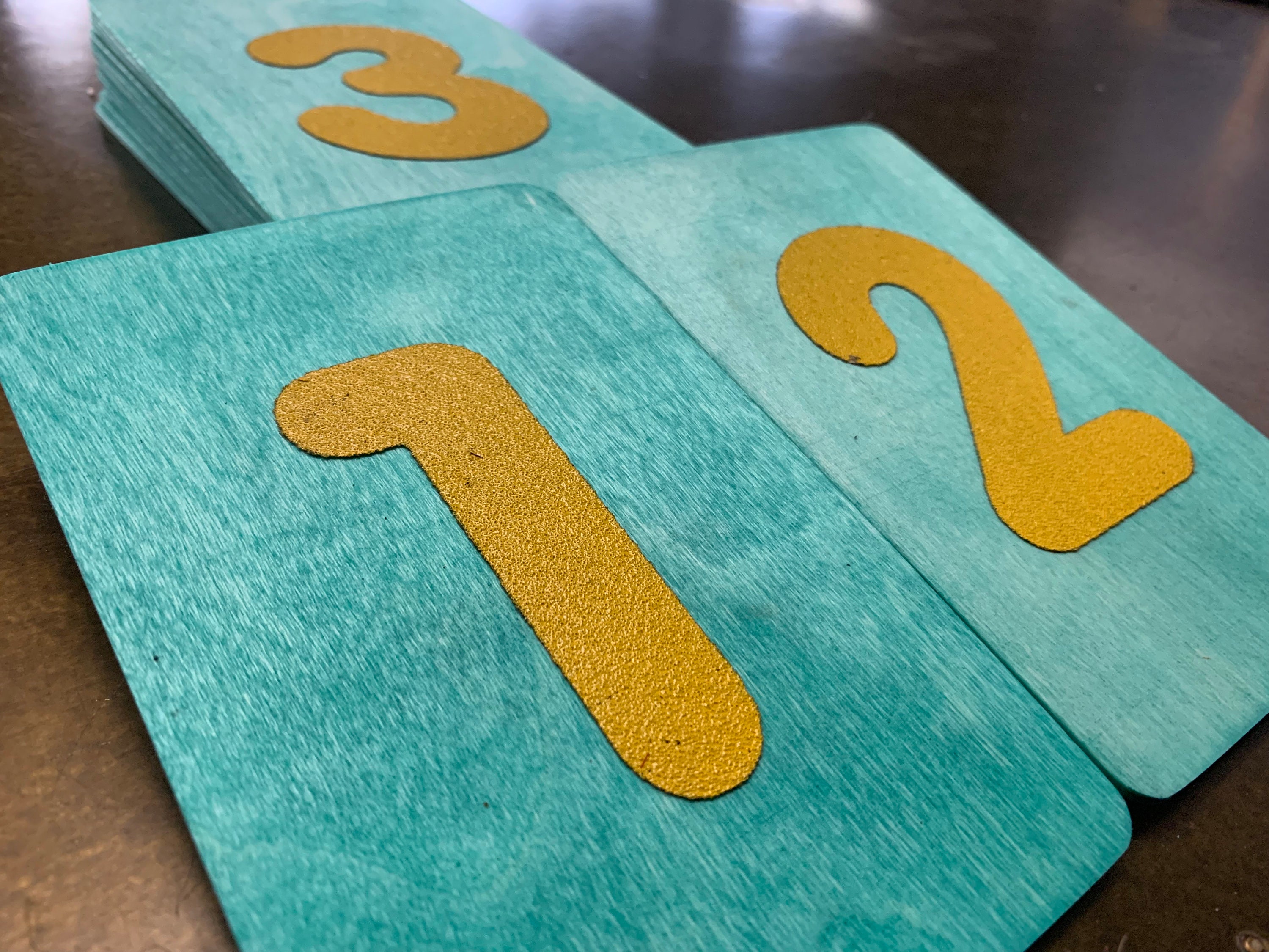 Sandpaper Numbers, Wood, Cursive, Stained Tablet - Etsy