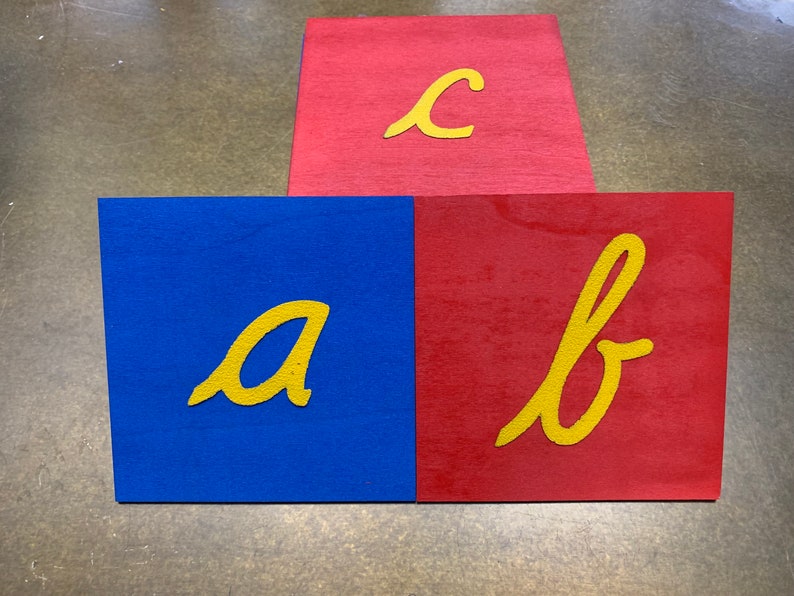 Montessori Style Wood Sandpaper Letters, Lowercase Cursive Alphabets ...
