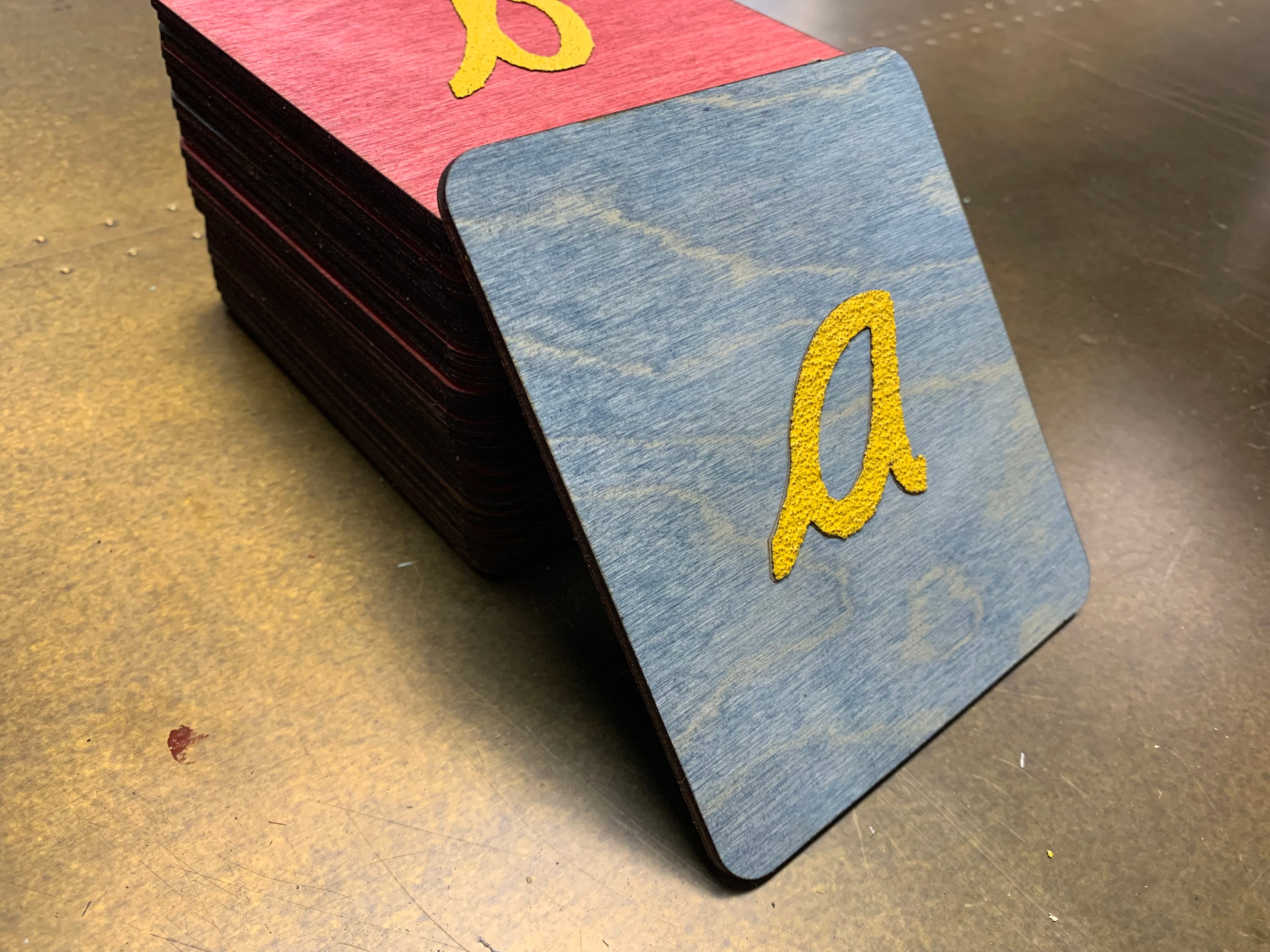 Sandpaper Letters, Lower Case, Wood, Cursive, Stained - Etsy