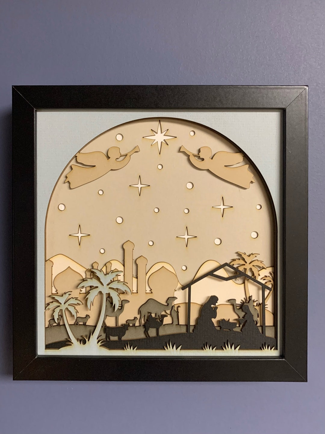 3D Manger Scene Multi Layer Cardboard Cutout. - Etsy