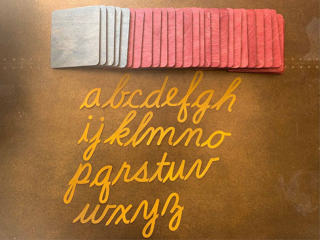 Sandpaper Letters, Lower Case, Wood, Cursive Diy Kit. - Etsy