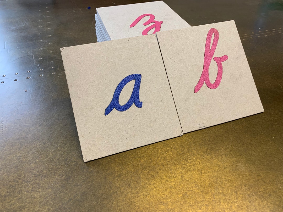 Sandpaper Letters, Lower Case, Recycled Materials, Cursive - Etsy