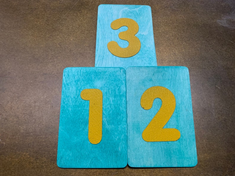Sandpaper Numbers, Wood, Cursive, Stained Tablet - Etsy