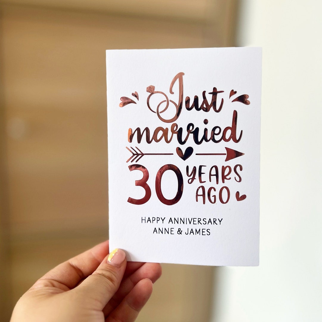 Milestone Wedding Anniversary Card With Rose Gold Foiling 10x15cm ...