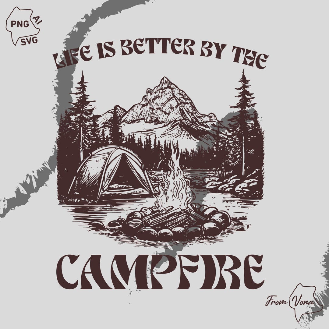 Campfire Design for Print - SVG,PNG and AI Digital Download File - Etsy