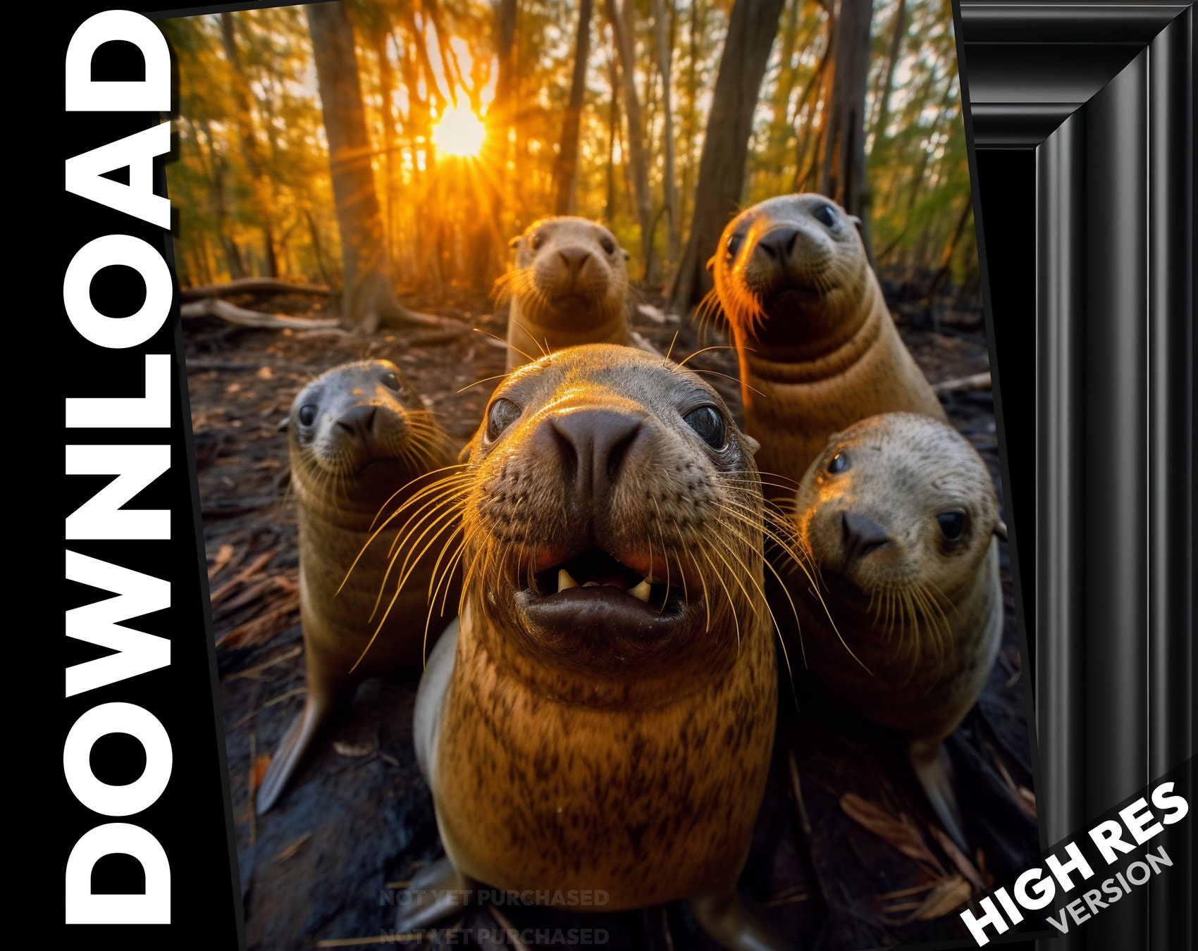 Vibrant Seal Selfie Photo: Add a Splash of Color and Whimsy to - Etsy