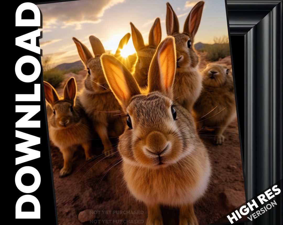 Serene Rabbit Selfie: Discover Peace in Animal Portraits - Etsy