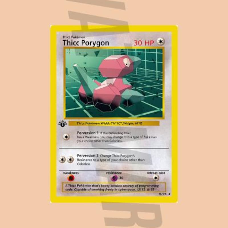 Thick Pikachu Card - Etsy