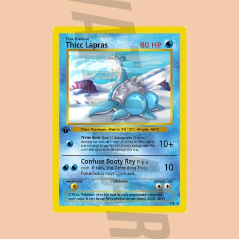 Thick Pikachu Card - Etsy