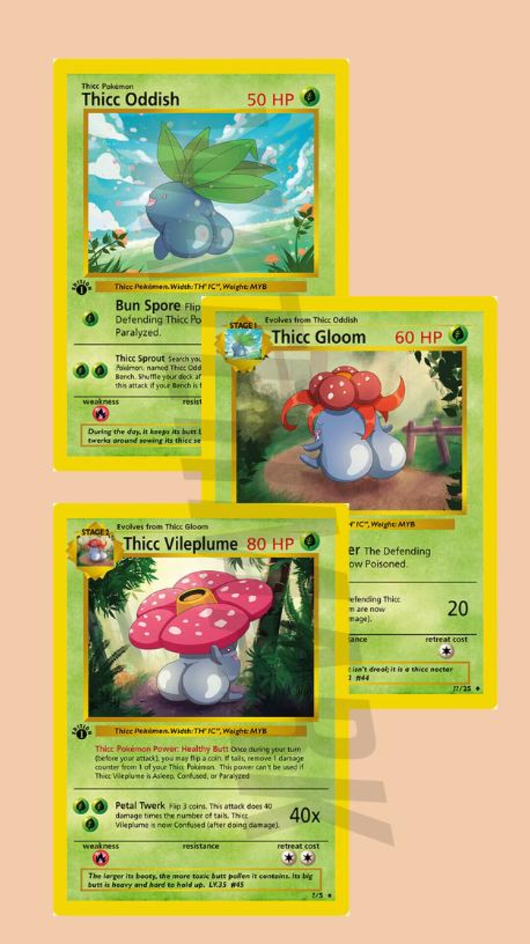 THICC Oddish and THICC Gloom, Vileplume (digital Files) - Etsy