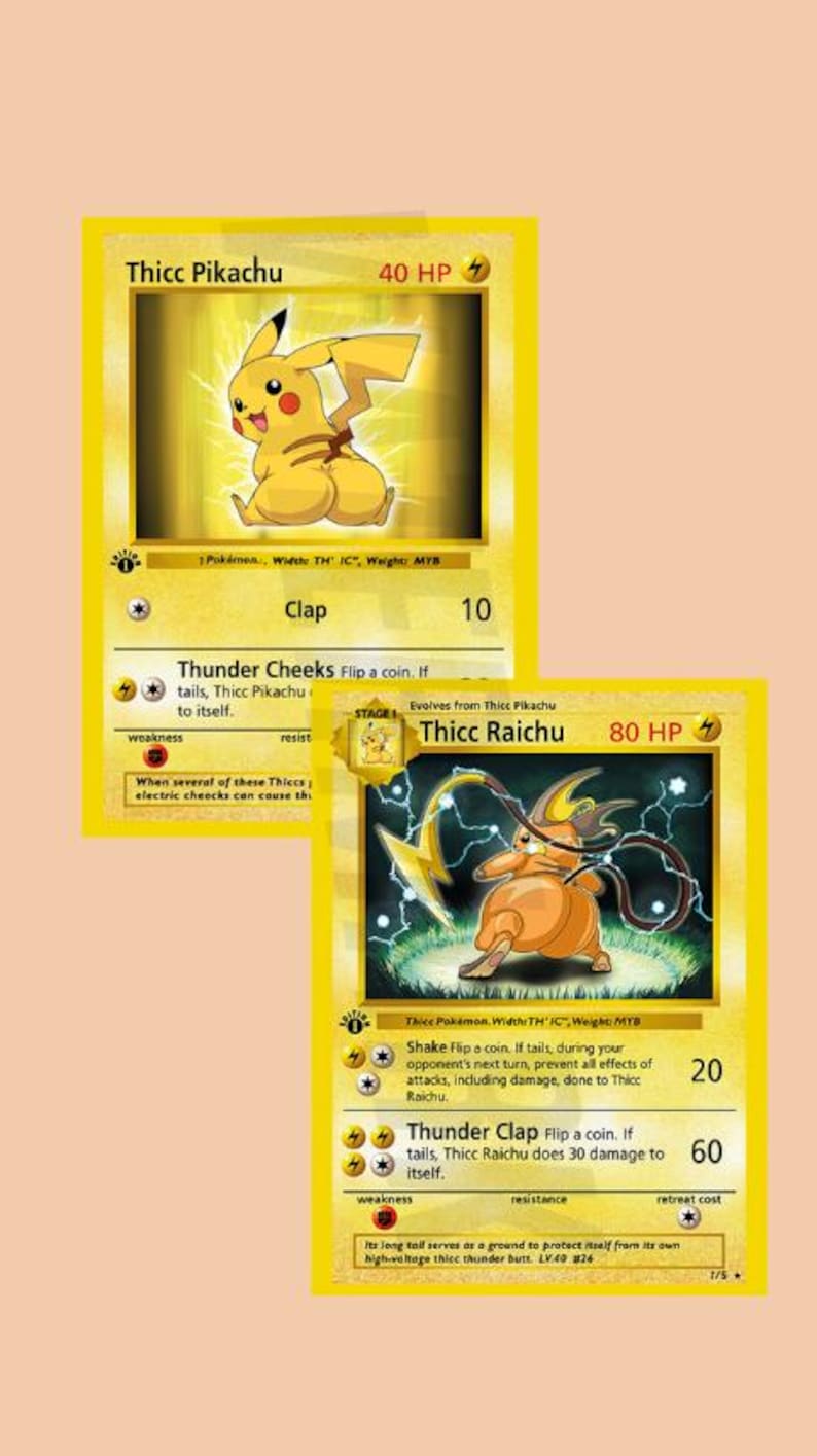 THICC Pikachu and THICC Raichu Set (digital Files) - Etsy