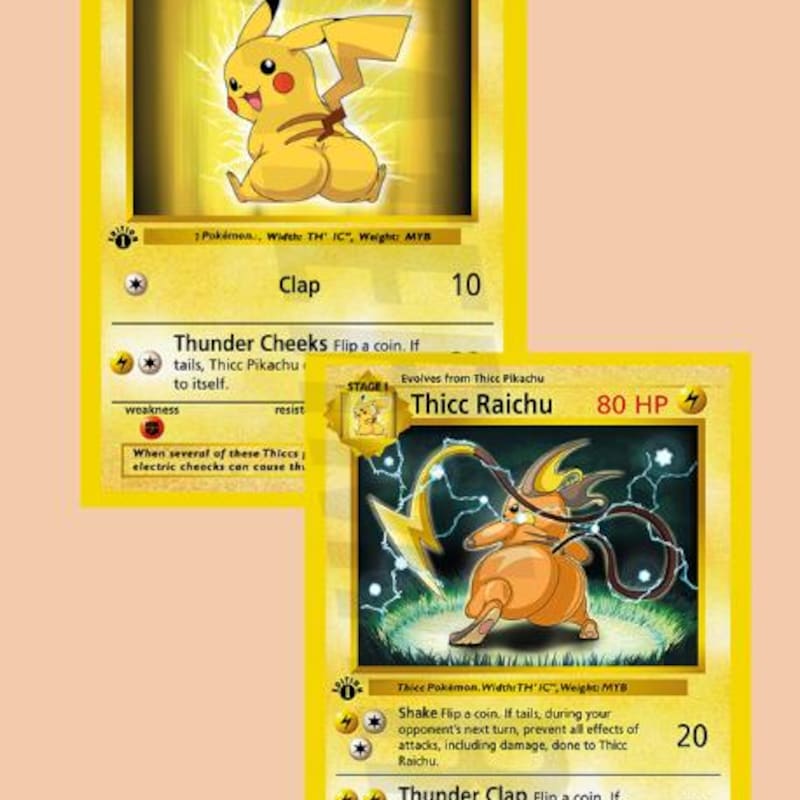 Thicc Pikachu Card - Etsy