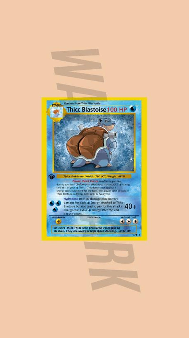 THICC Squirtle and THICC Blastoise and THICC Wartortle (digital Files ...