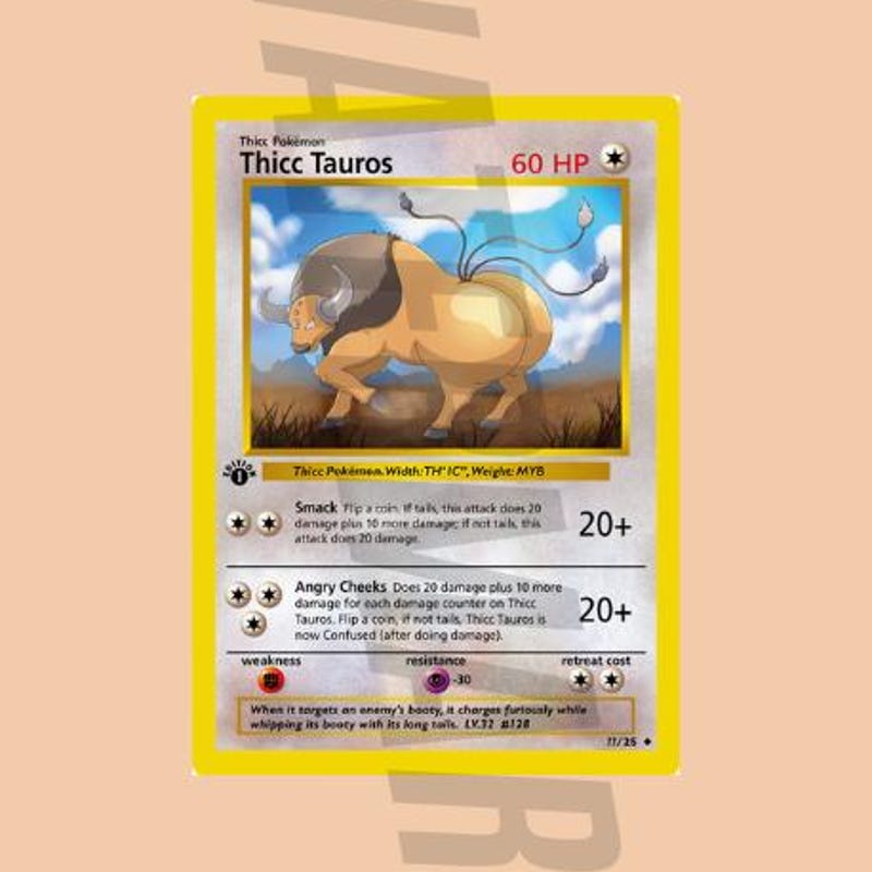 Thick Pikachu Card - Etsy