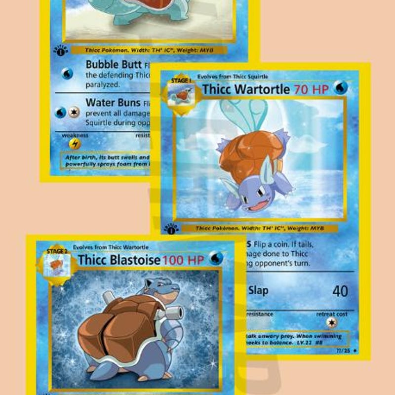 Thick Pikachu Card - Etsy