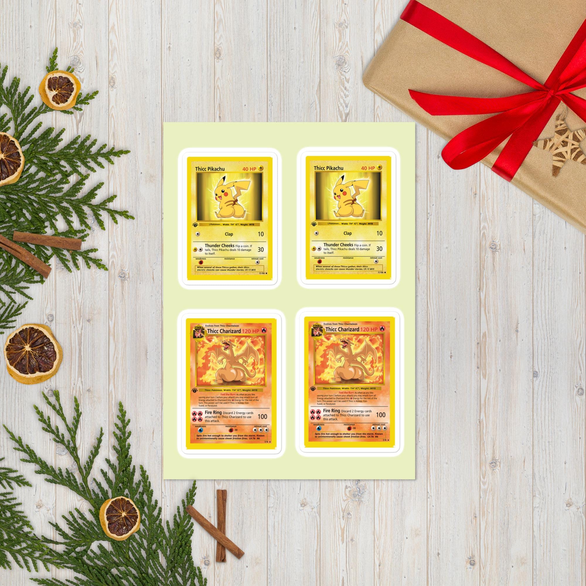 THICC Pikachu and THICC Charizard Sticker Sheet (2 X 2) - Etsy