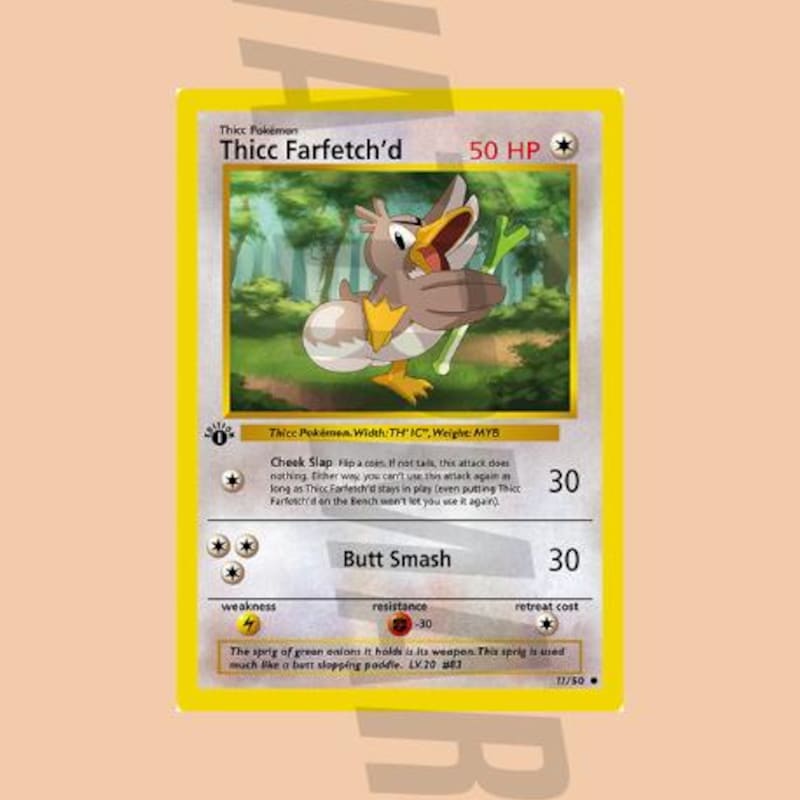 Thick Pikachu Card - Etsy