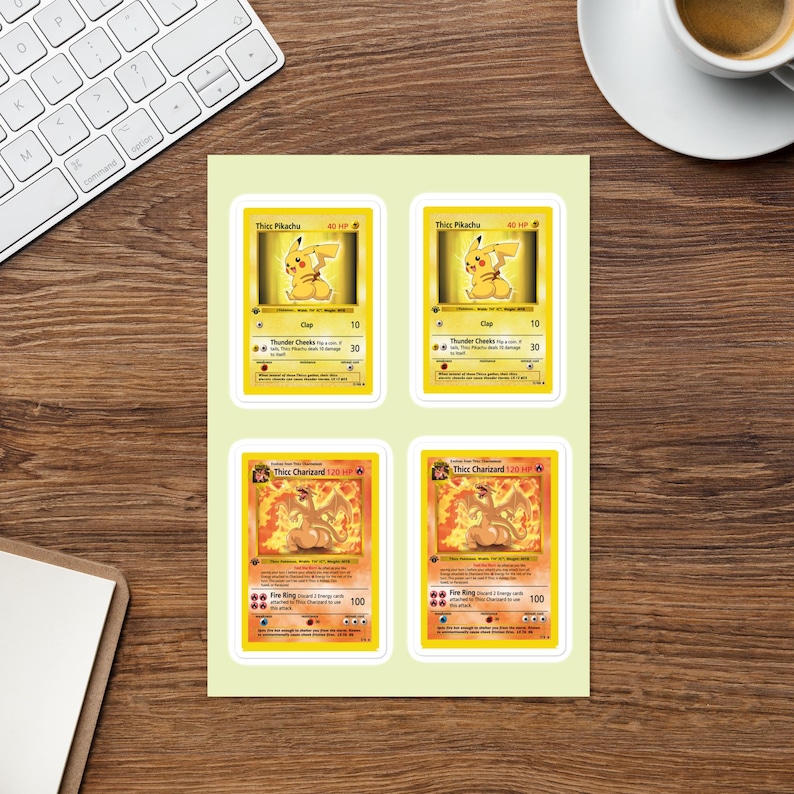 THICC Pikachu and THICC Charizard Sticker Sheet (2 X 2) - Etsy