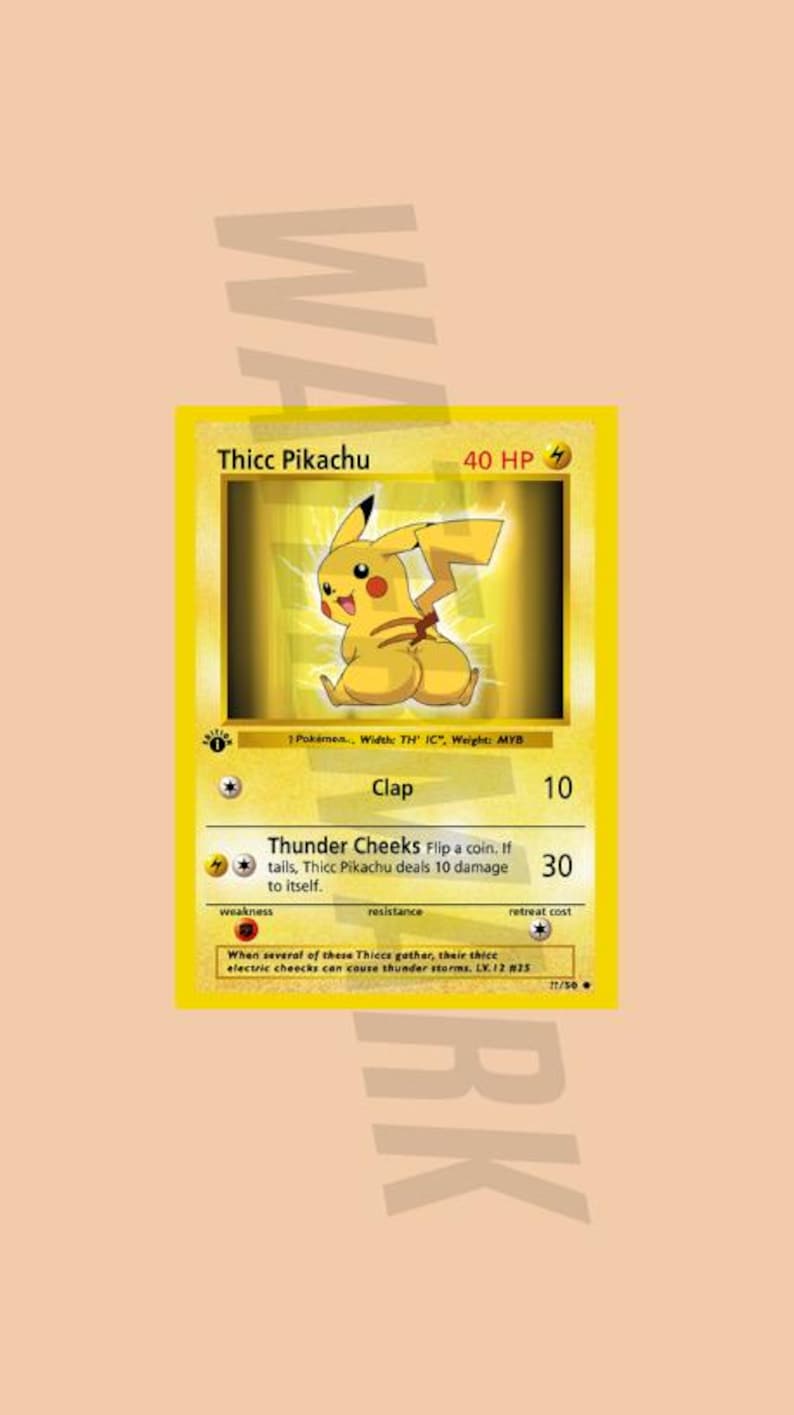 THICC Pikachu and THICC Raichu Set (digital Files) - Etsy