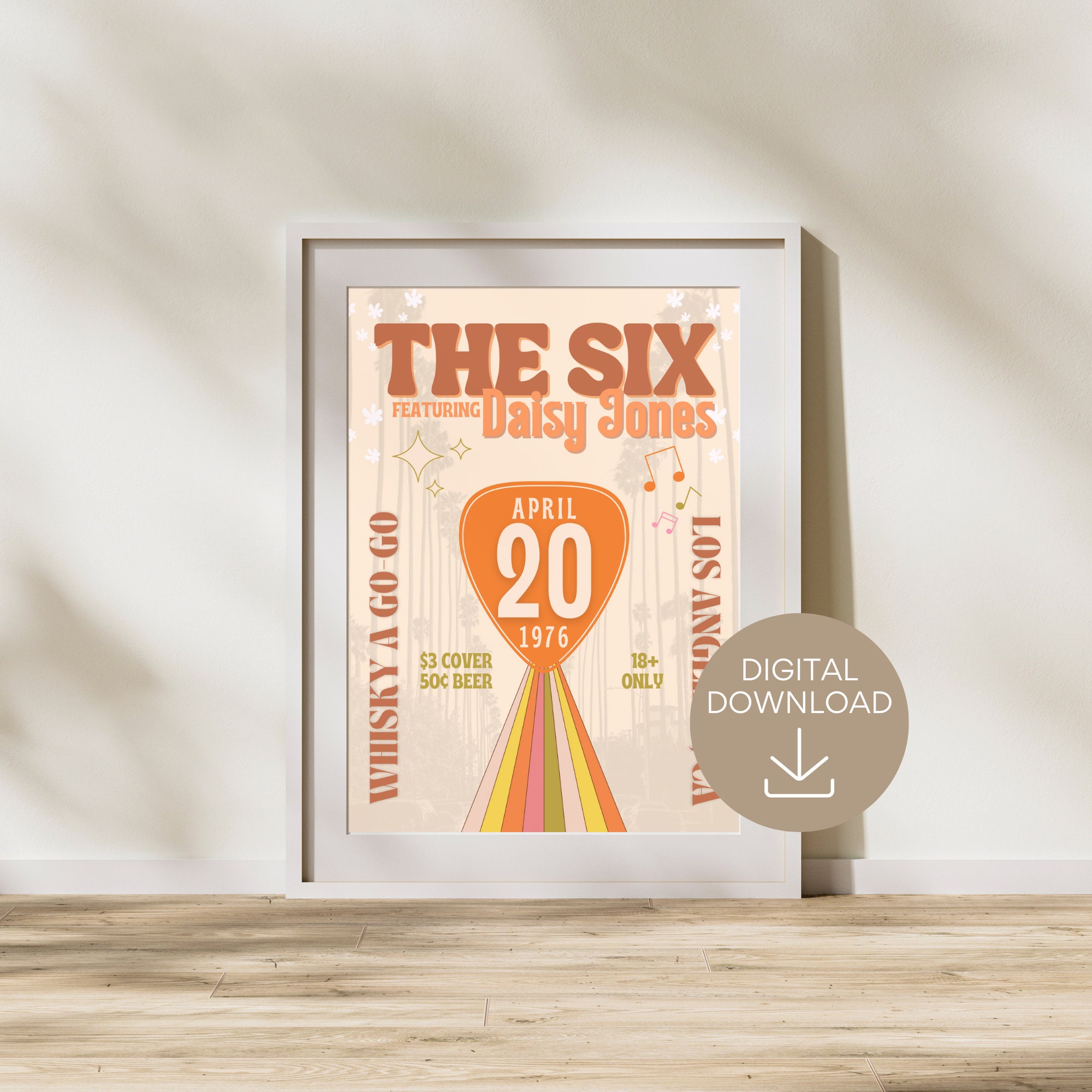 Daisy Jones & the Six Concert Poster Print | Digital Download | Art ...