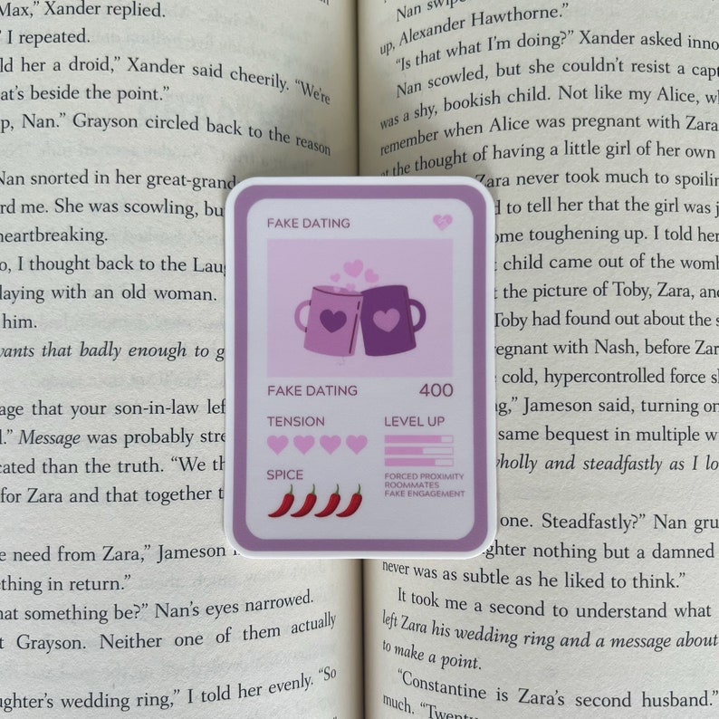 Fake Dating Trope Trading Card Sticker | Bookish Sticker | Gifts for ...
