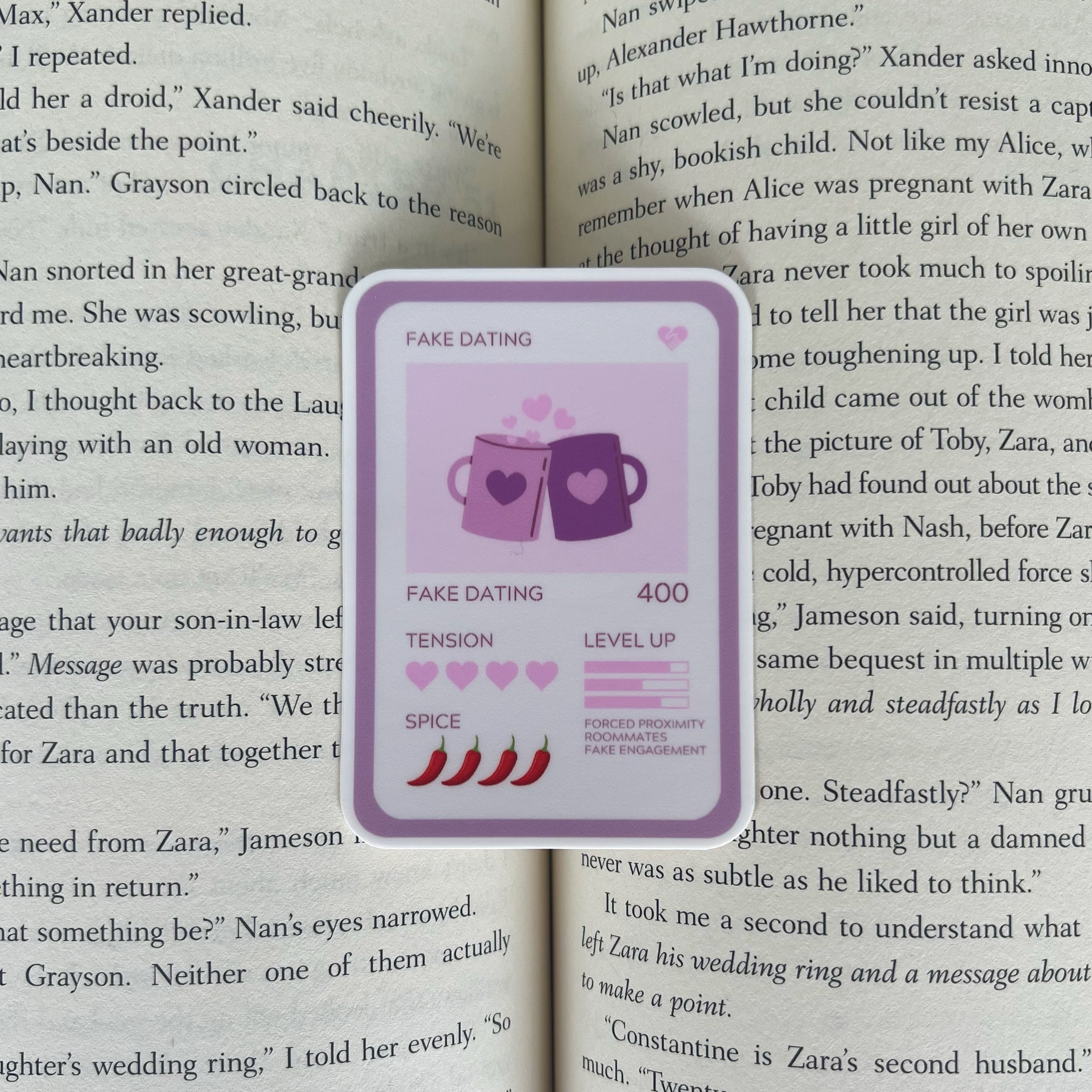 Fake Dating Trope Trading Card Sticker | Bookish Sticker | Gifts for ...