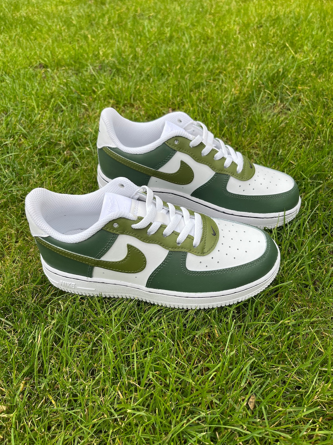 Two-tone Green Air Force 1 - Etsy