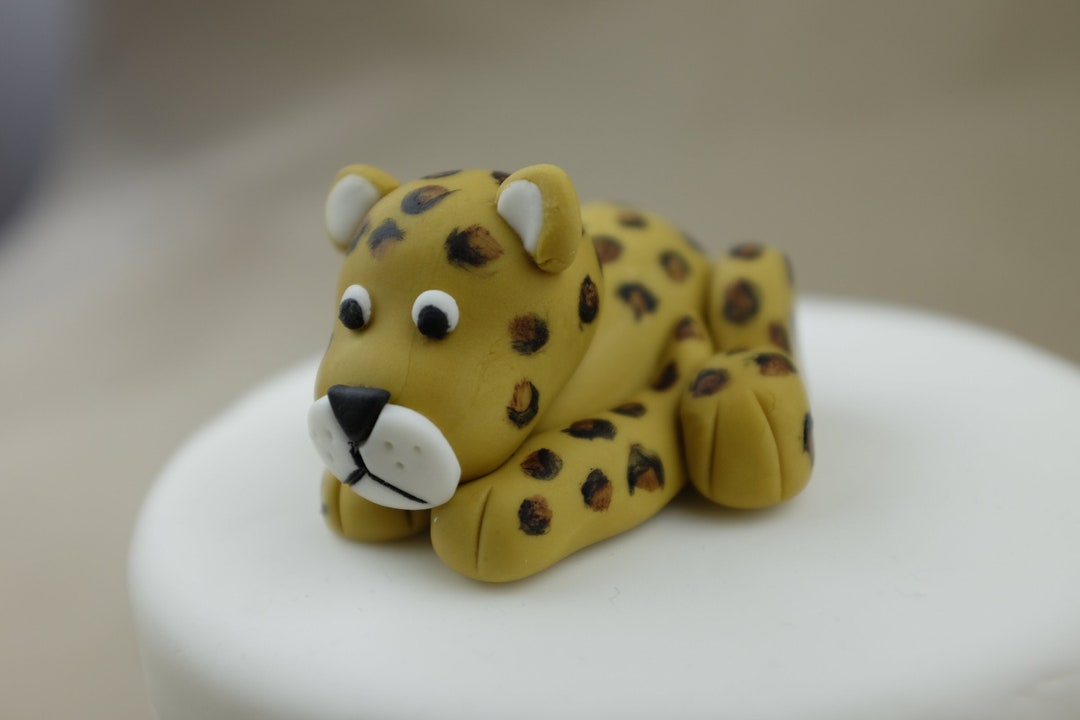 Fondant Leopard Cake Topper for Birthday Party Leopard Baby Shower ...
