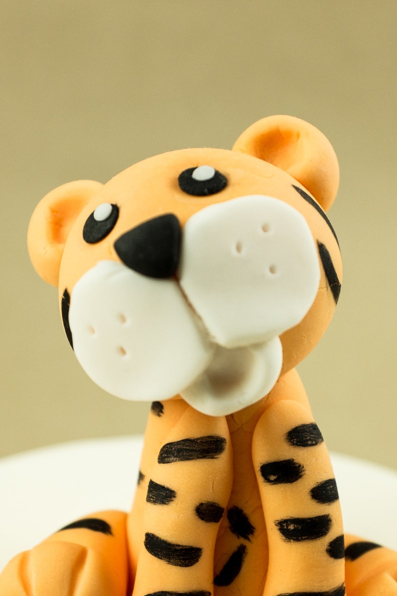 Fondant Tiger Cake Topper for Birthday Party Tiger Baby Shower Animal ...