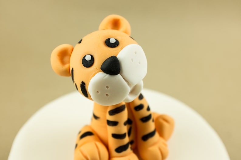 Fondant Tiger Cake Topper for Birthday Party Tiger Baby Shower Animal ...