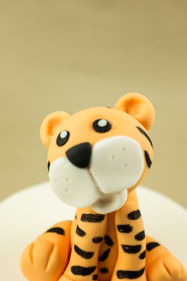 Fondant Tiger Cake Topper for Birthday Party Tiger Baby Shower Animal ...