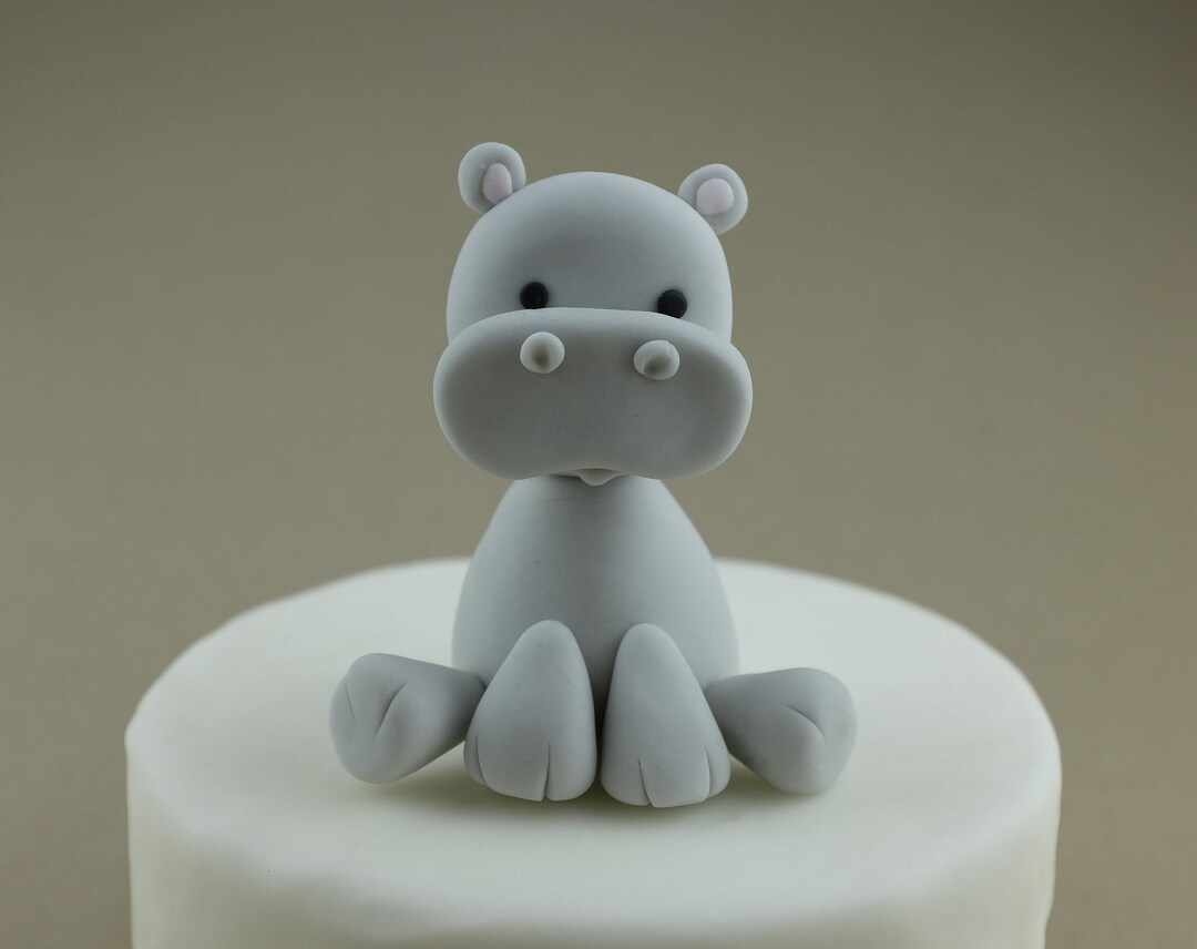 Fondant Hippo Cake Topper, Safari Birthday, Baby Shower - Etsy