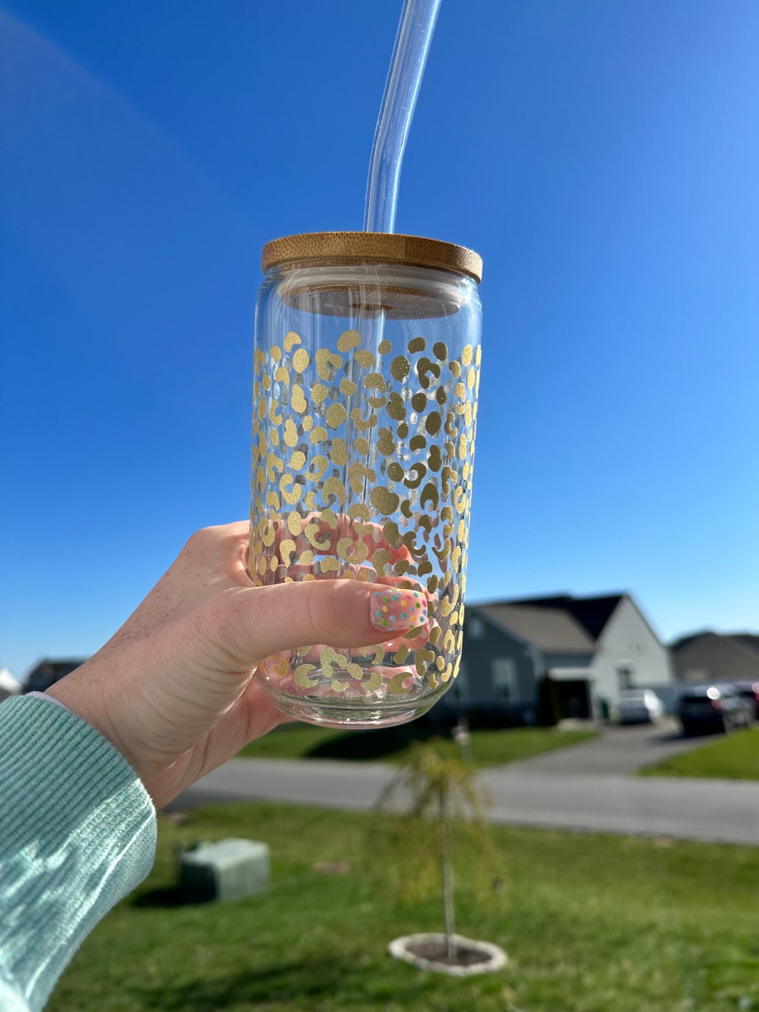 Class Cup With Class Straw and Bamboo Lid | Customized With Name or ...