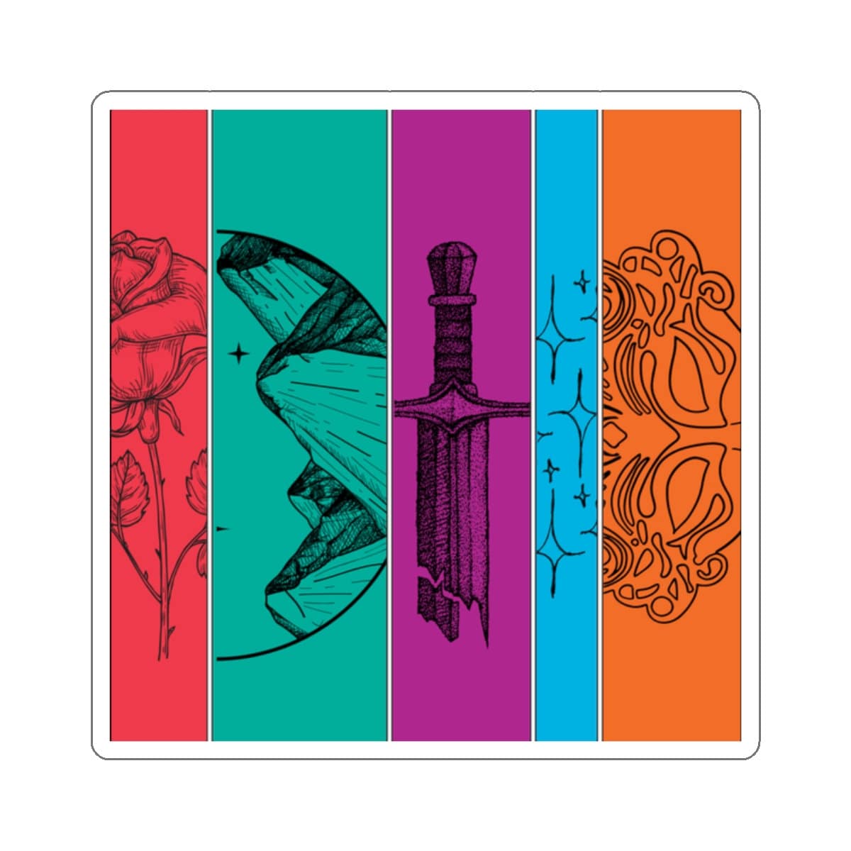 ACOTAR Sticker Book Spine Art ACOTAR Books - Etsy