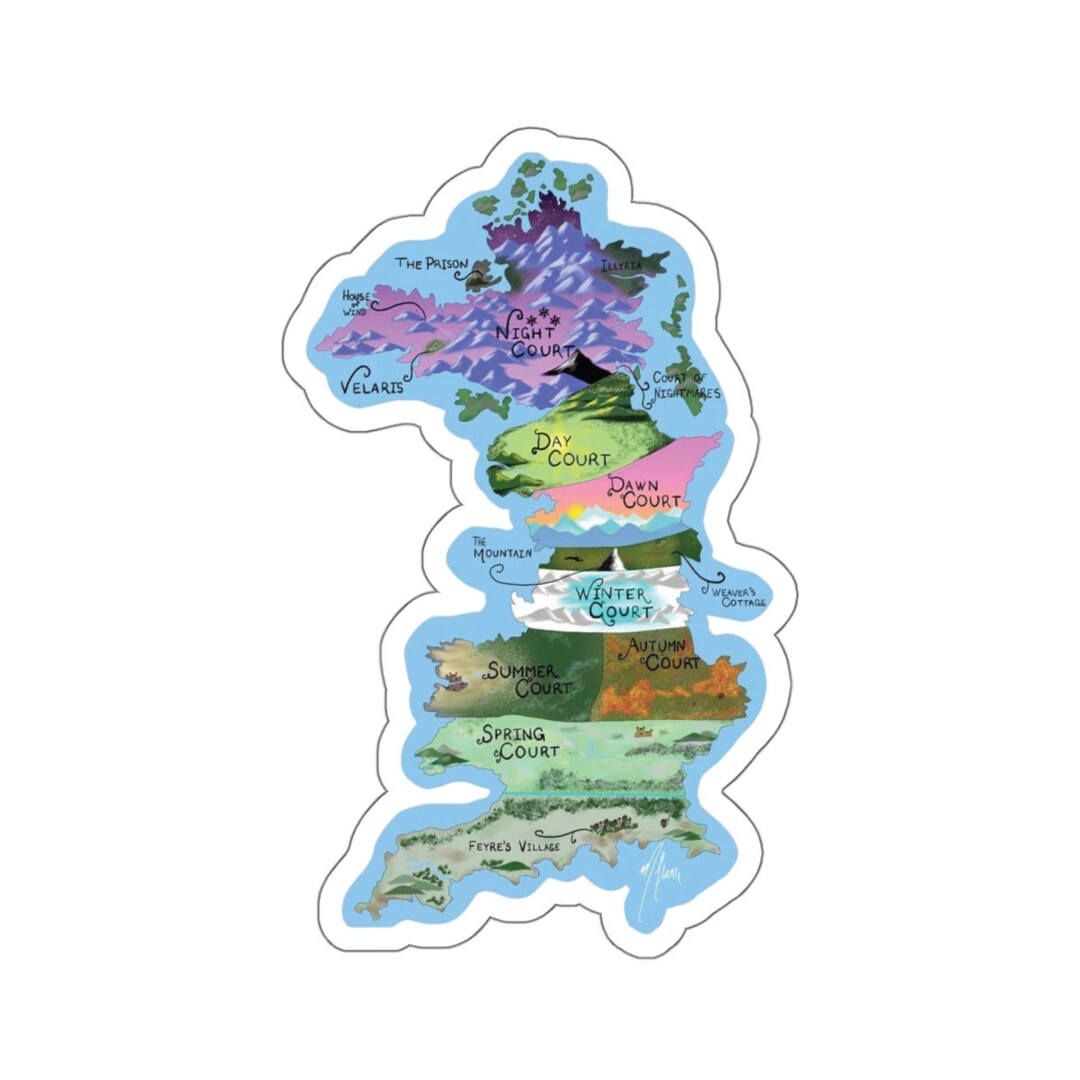 Prythian Sticker, ACOTAR Stickers, ACOTAR Map Sticker, ACOTAR Court ...