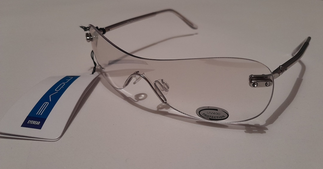 True Vintage Move Sunglasses Small Face Clear Lens Wrap Around Shield ...