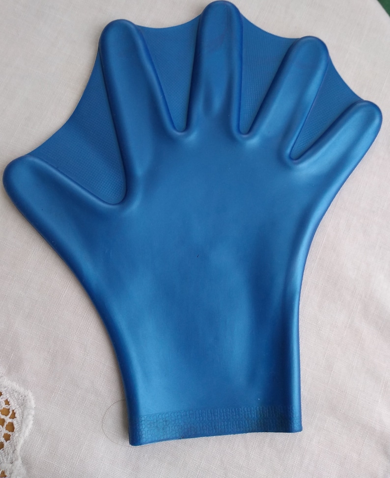 Blue Vintage Webbed Silicone Swim Gloves Swimming Resistance - Etsy