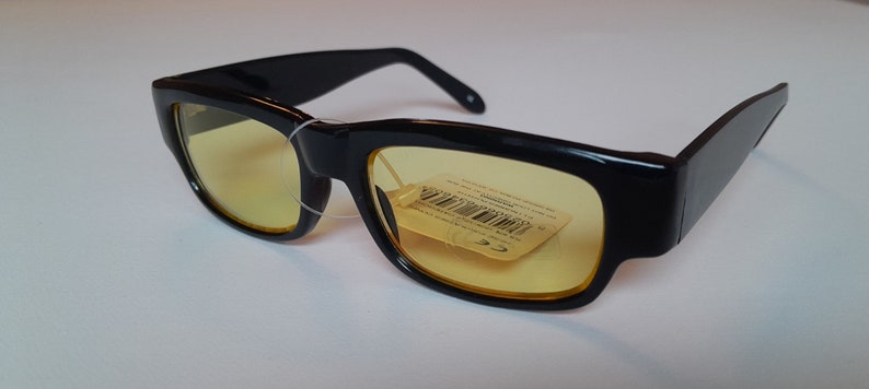 True Vintage 1990's Black Frame Yellow Lens Authentic Classic ...