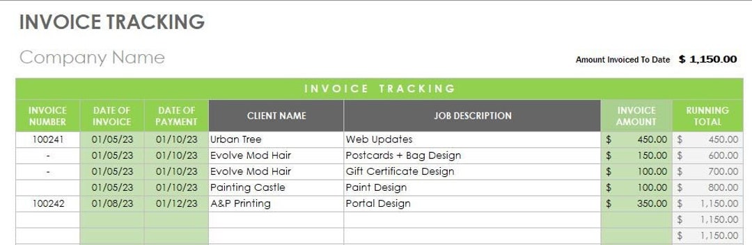 Invoice Excel Template for Small Business Excel Template for Billing ...