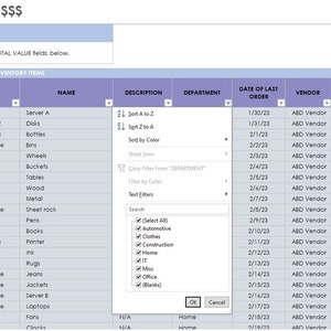 Excel Inventory Tracker Sheet With Formulas and Graphs, Excel Inventory ...