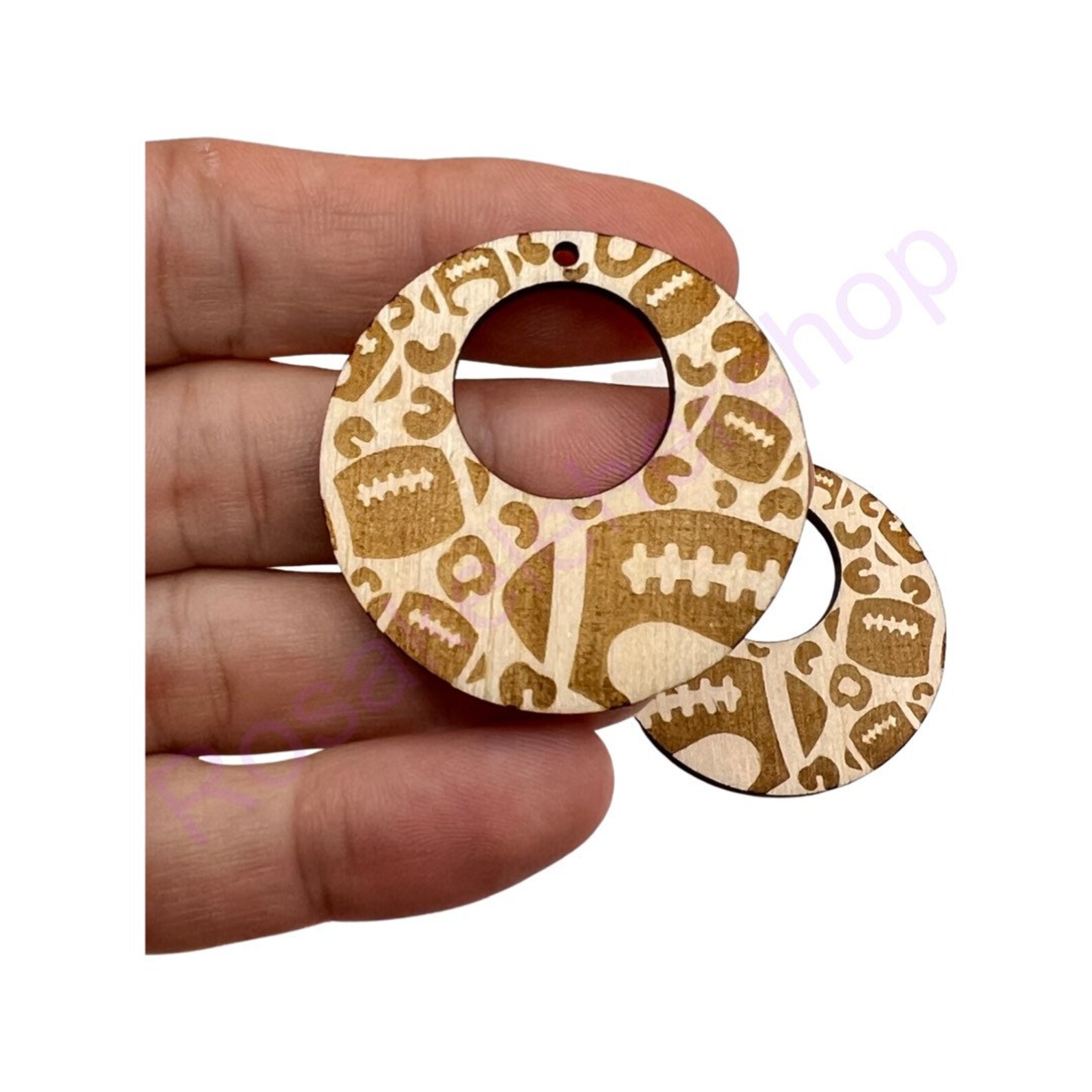 Football Round Wood Earring Blanks, Wood Cutouts, Handmade Earring ...