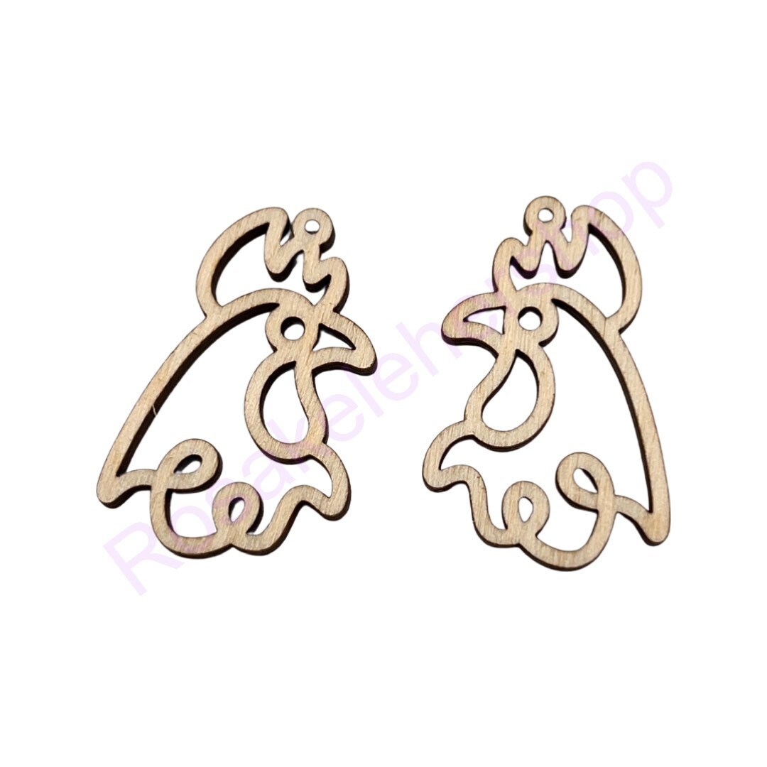 Rooster Wood Earring Blanks-wood Cutouts-handmade Earring - Etsy