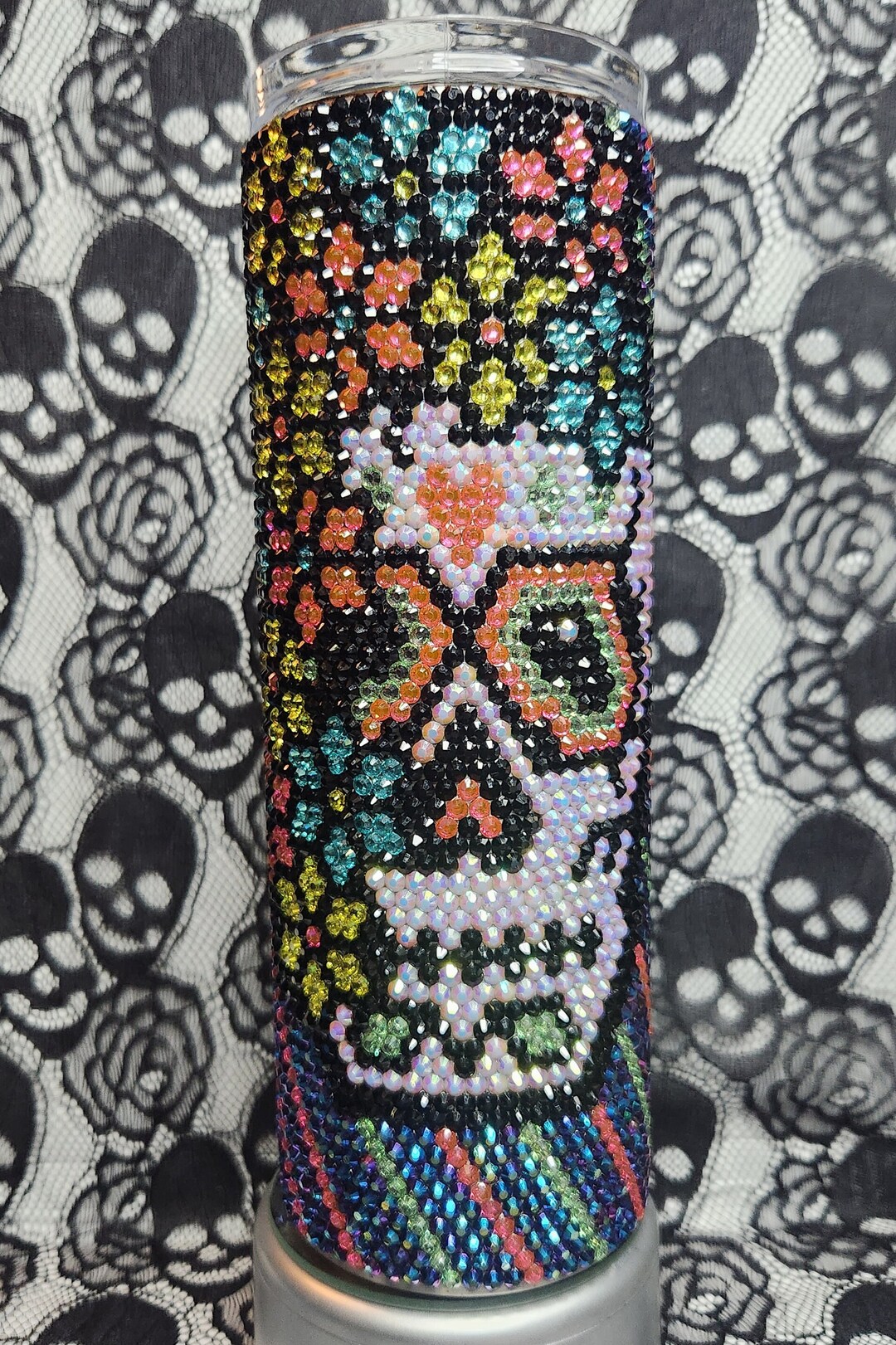 Sugar Skull Rhinestone Blinged 20oz Tumbler - Etsy