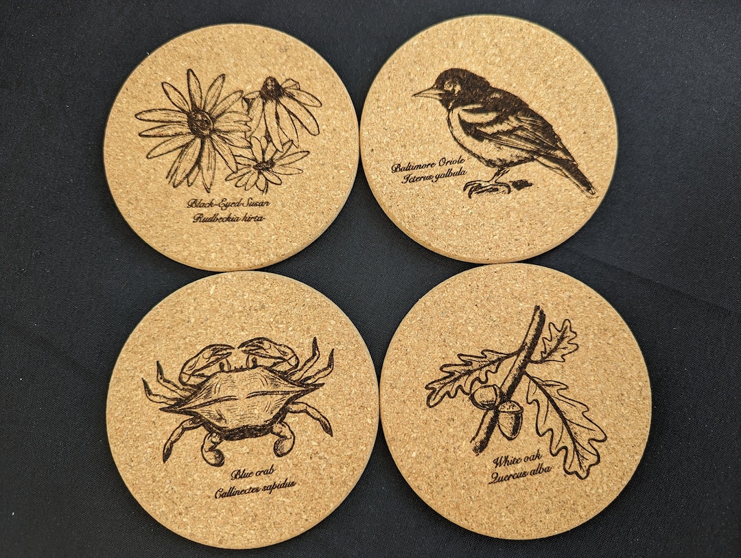 Maryland State Flora & Fauna Coasters - Original Art - Etsy