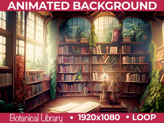 Anime Library Background