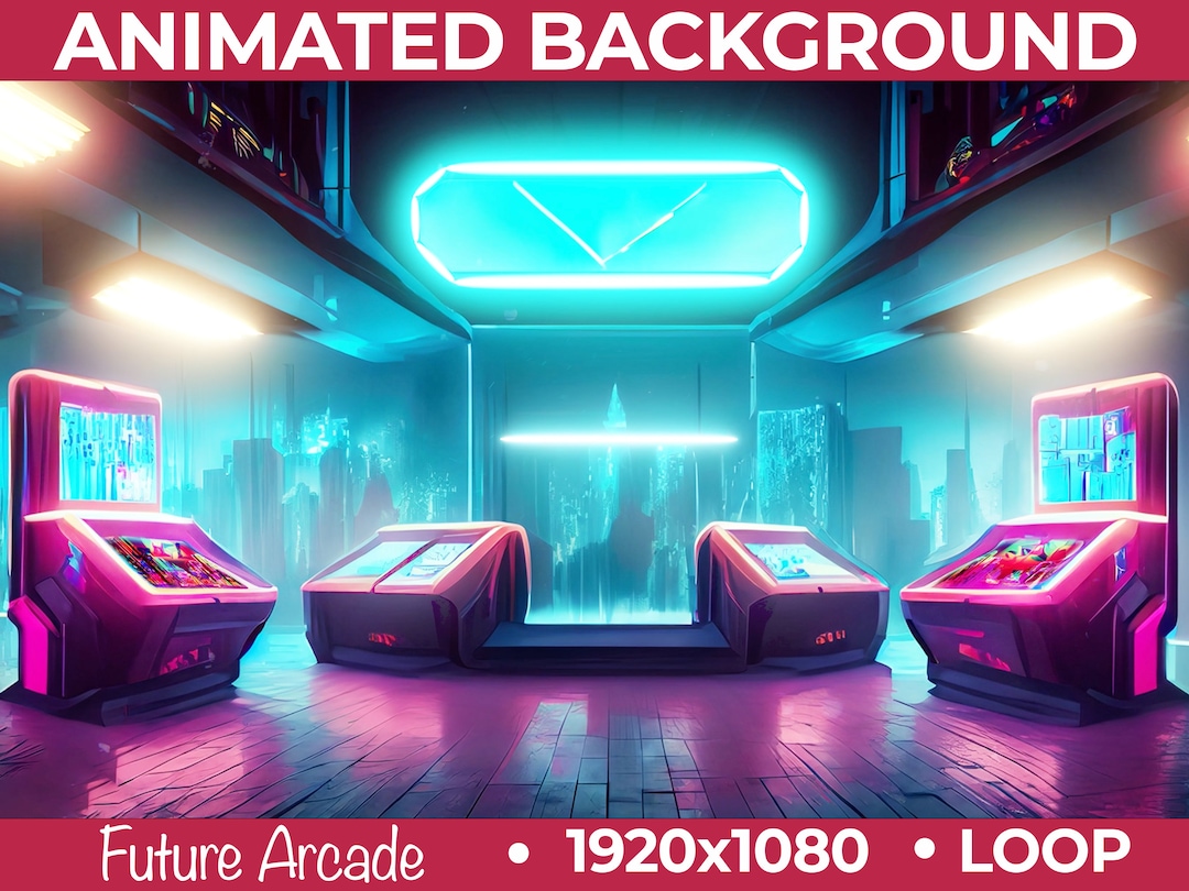 Futuristic Arcade Animated Background Anime Style | Full HD Seamless ...