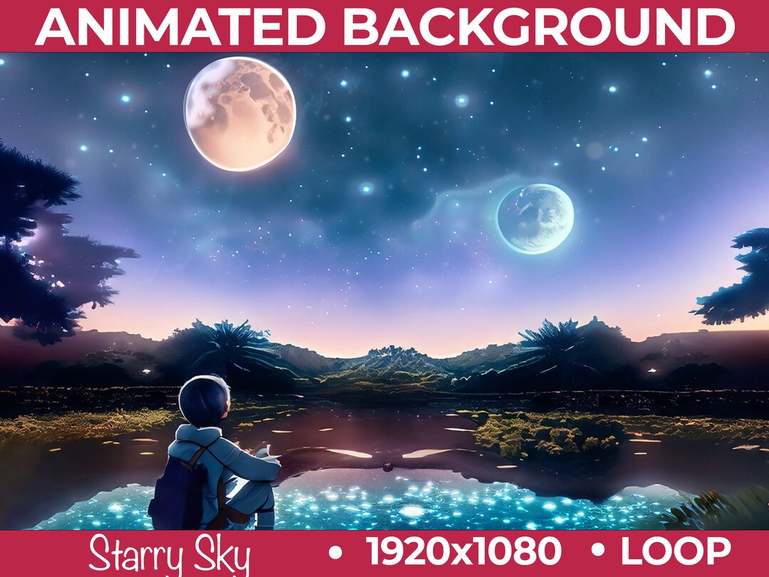 Stunning Space Background Animation With Two Planets Animated - Etsy